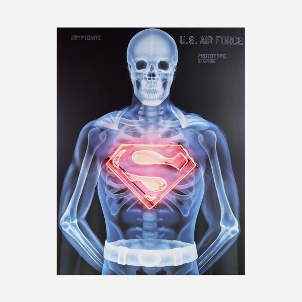 Superman Skeleton Neon Artwork | Andrew Martin Art