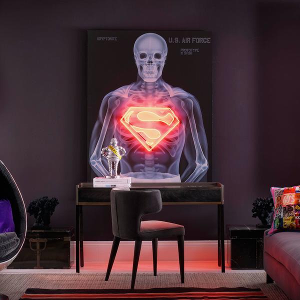 Superman Skeleton Neon Artwork | Andrew Martin Art