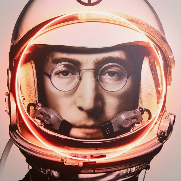 Space Man Lennon Neon Artwork - Silver | Andrew Martin Art