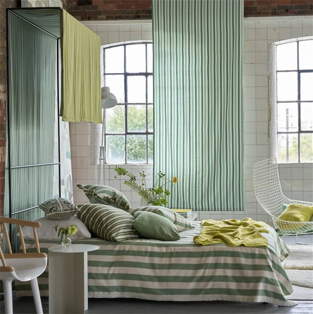 Conduit Stripe - Celadon fabric | Studio Stripes | Designers Guild