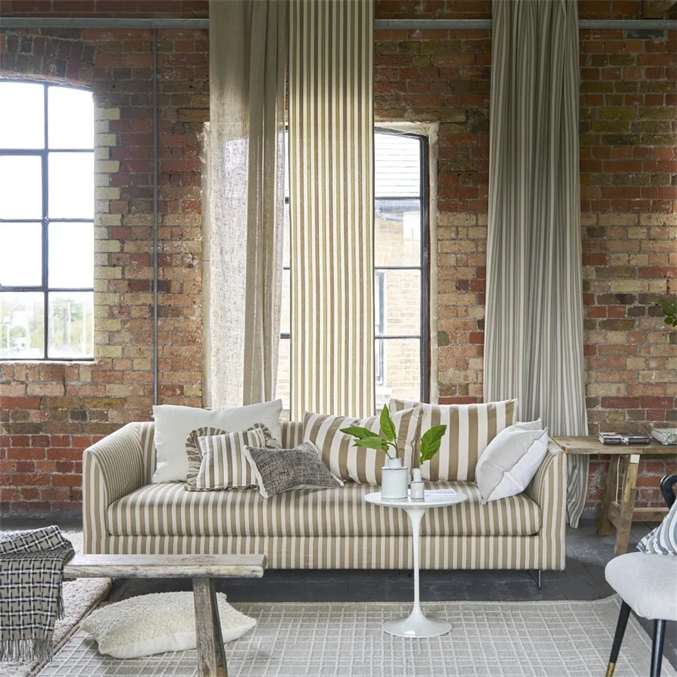 Berkeley Stripe - Natural fabric | Studio Stripes | Designers Guild