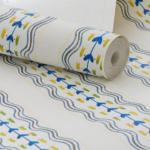 Hearty Wallpaper - Periwinkle wallpaper | Harvest Noon | Andrew Martin