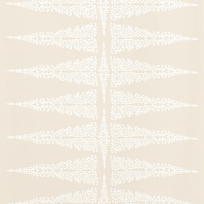 Ellery Stripe - White on Beige fabric | Devon Fabrics | Anna French