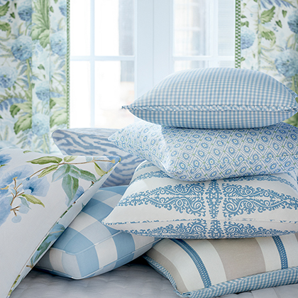 Camellia Garden - Sky fabric | Devon Fabrics | Anna French