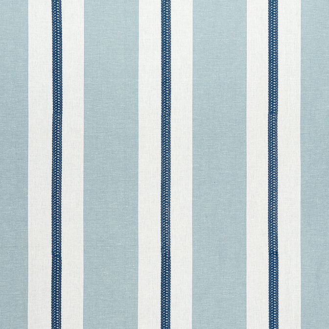 Alden Stripe Embroidery - Navy fabric | Devon Fabrics | Anna French