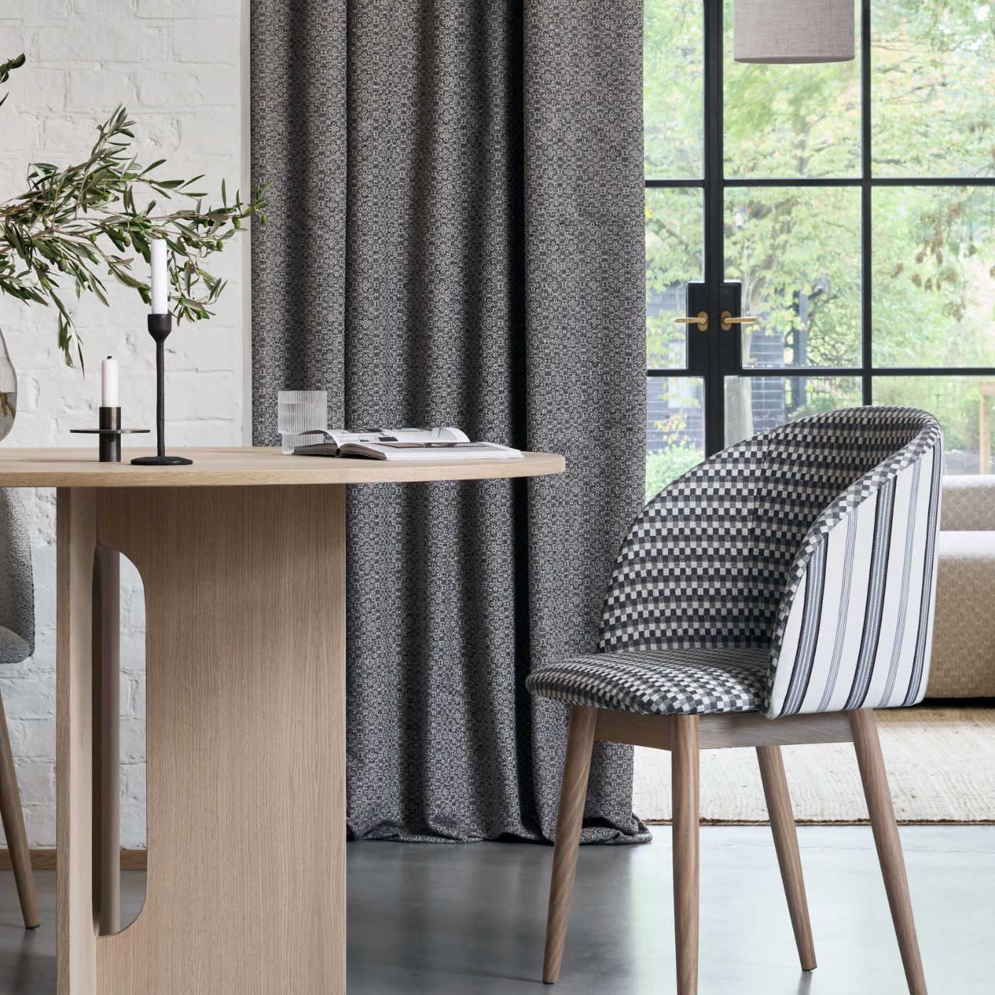 Almeida - Charcoal fabric | Evora | Clarke & Clarke