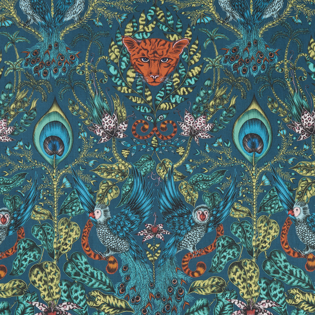 Amazon - Navy fabric | Animalia | Clarke & Clarke