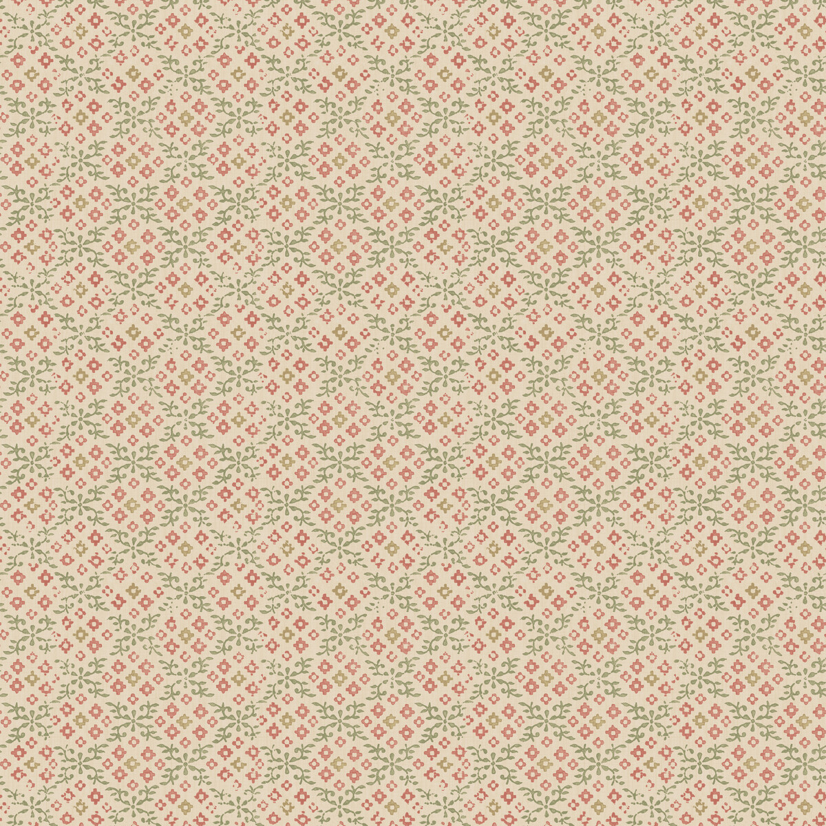 Grantly - Red/Green wallpaper | House Small Prints | GP & J Baker