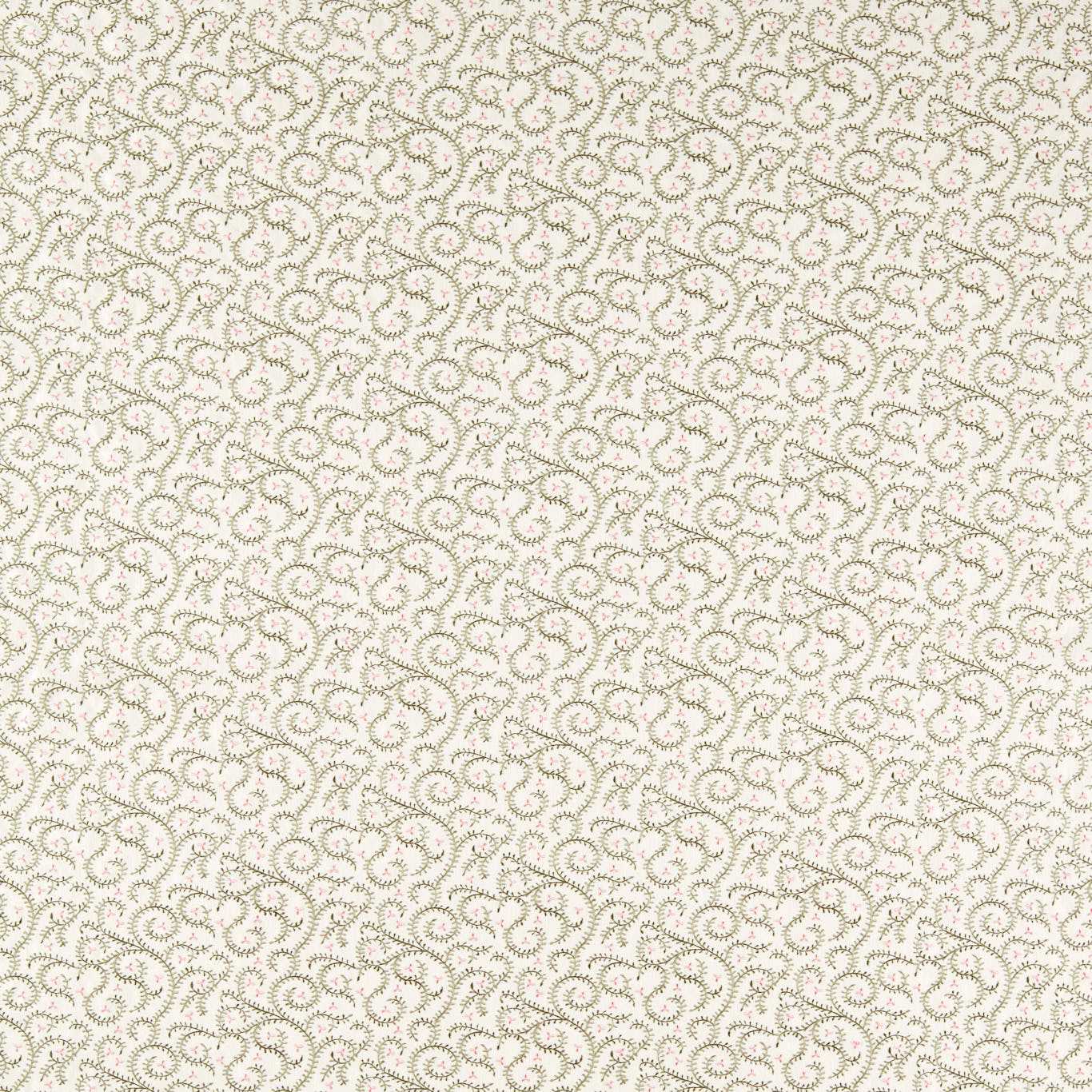 Buta Embroidery - Sage/Blush fabric | Indira Fabrics | Clarke & Clarke