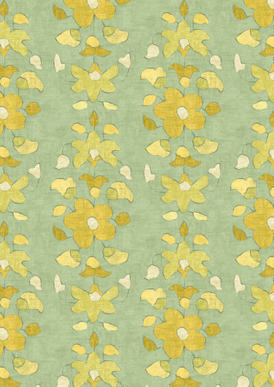 Chamba - Lemongrass fabric | Chamba | Lewis & Wood