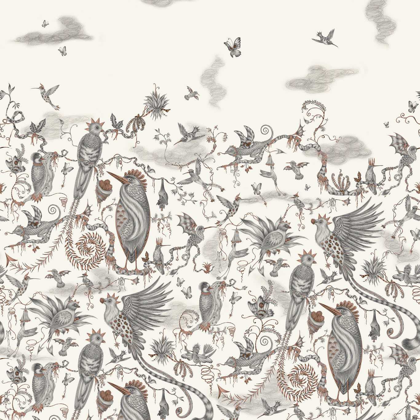 Cloud Forest - Ivory wallpaper | Mythica Wallpapers | Clarke & Clarke