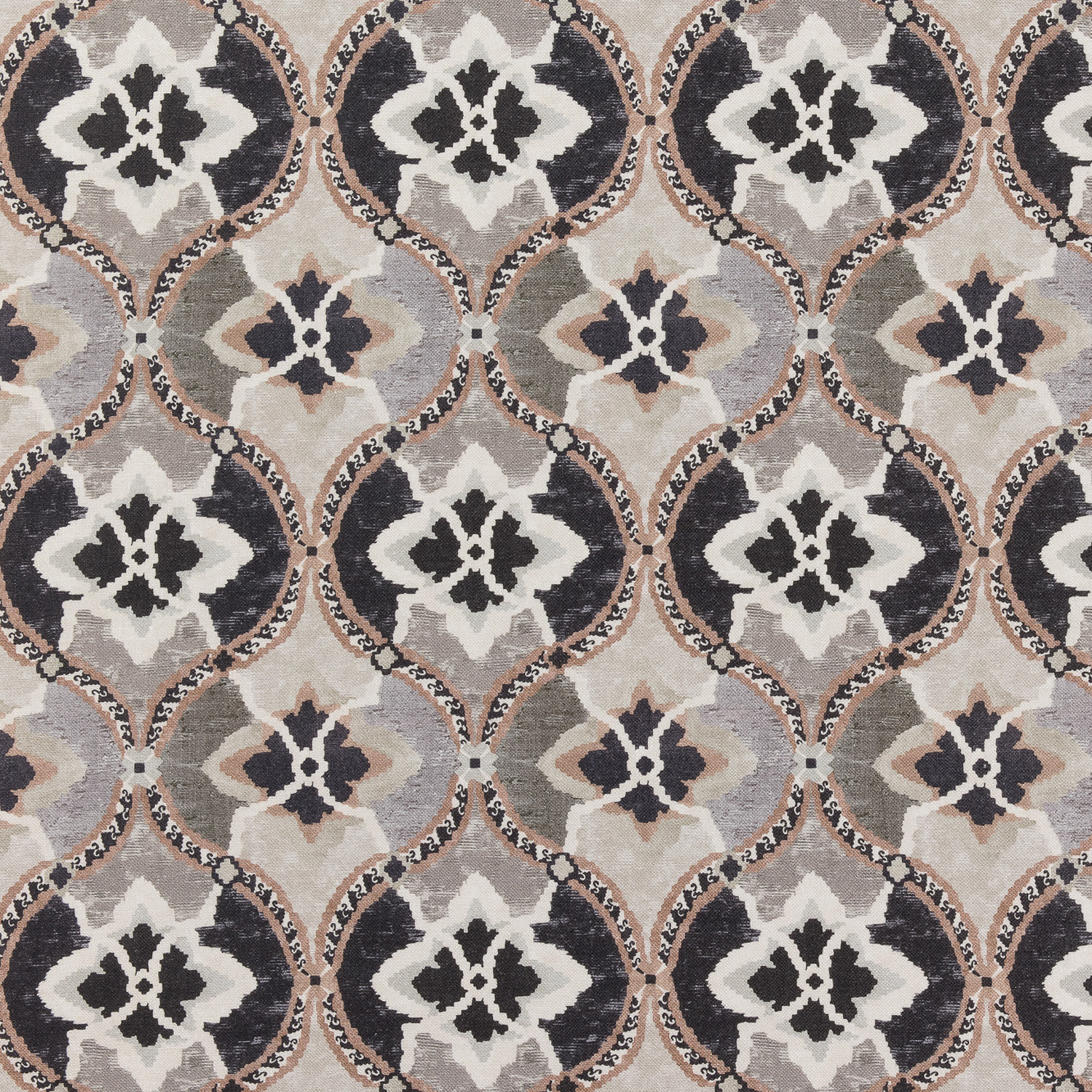 Cyrus - Charcoal fabric | Samarkand Ikat & kilim | The Design Archives