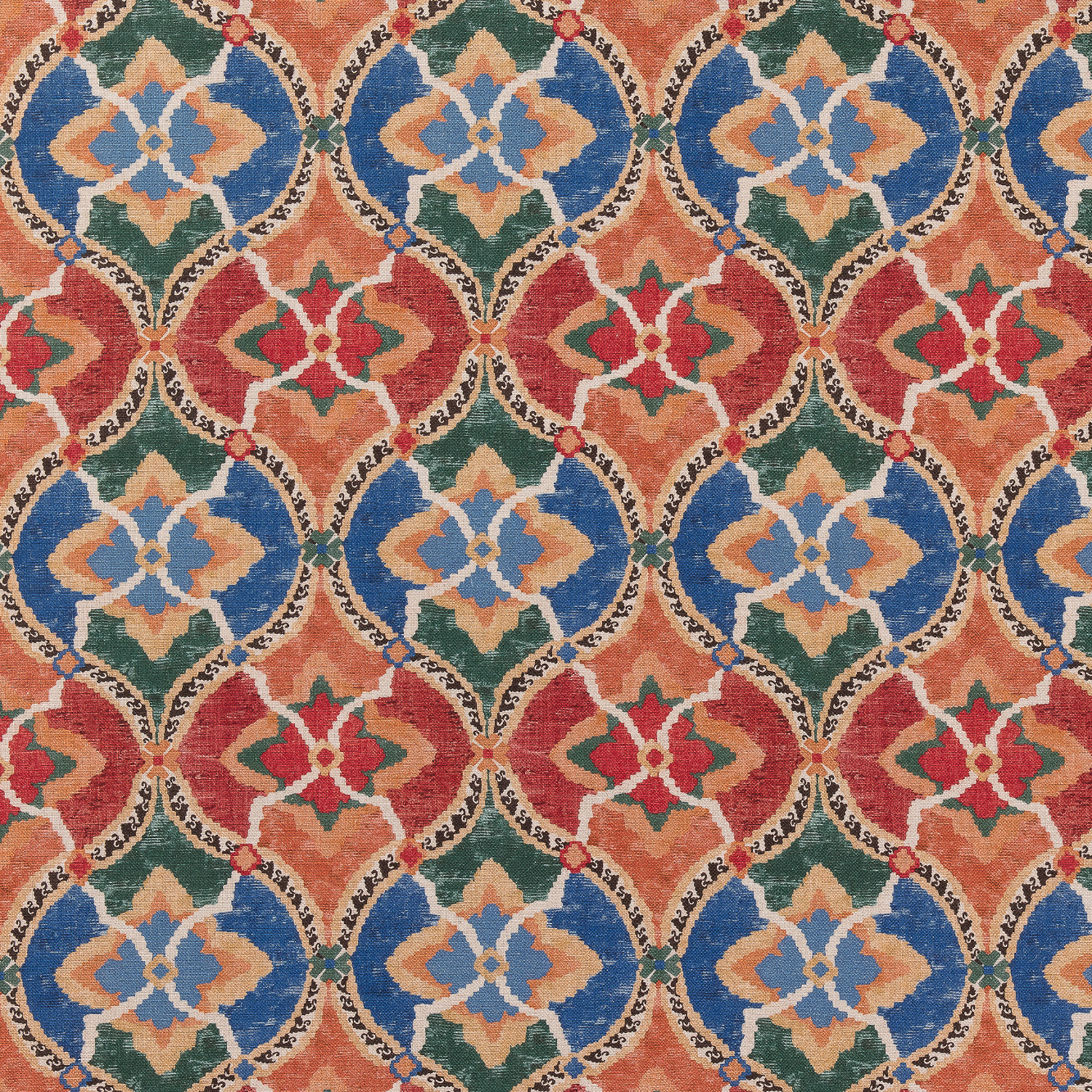 Cyrus - Gemstone fabric | Samarkand Ikat & kilim | The Design Archives