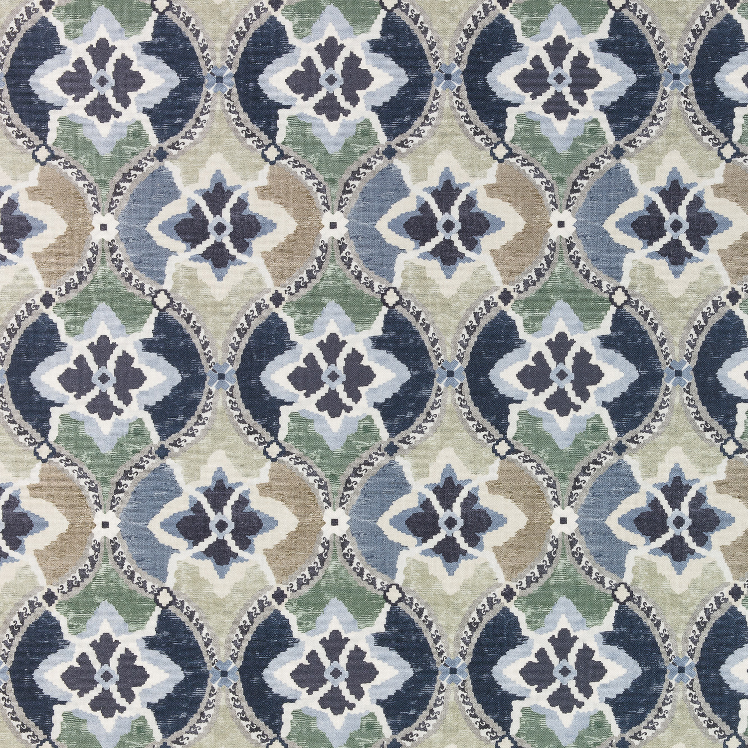Cyrus - Jade fabric | Samarkand Ikat & kilim | The Design Archives