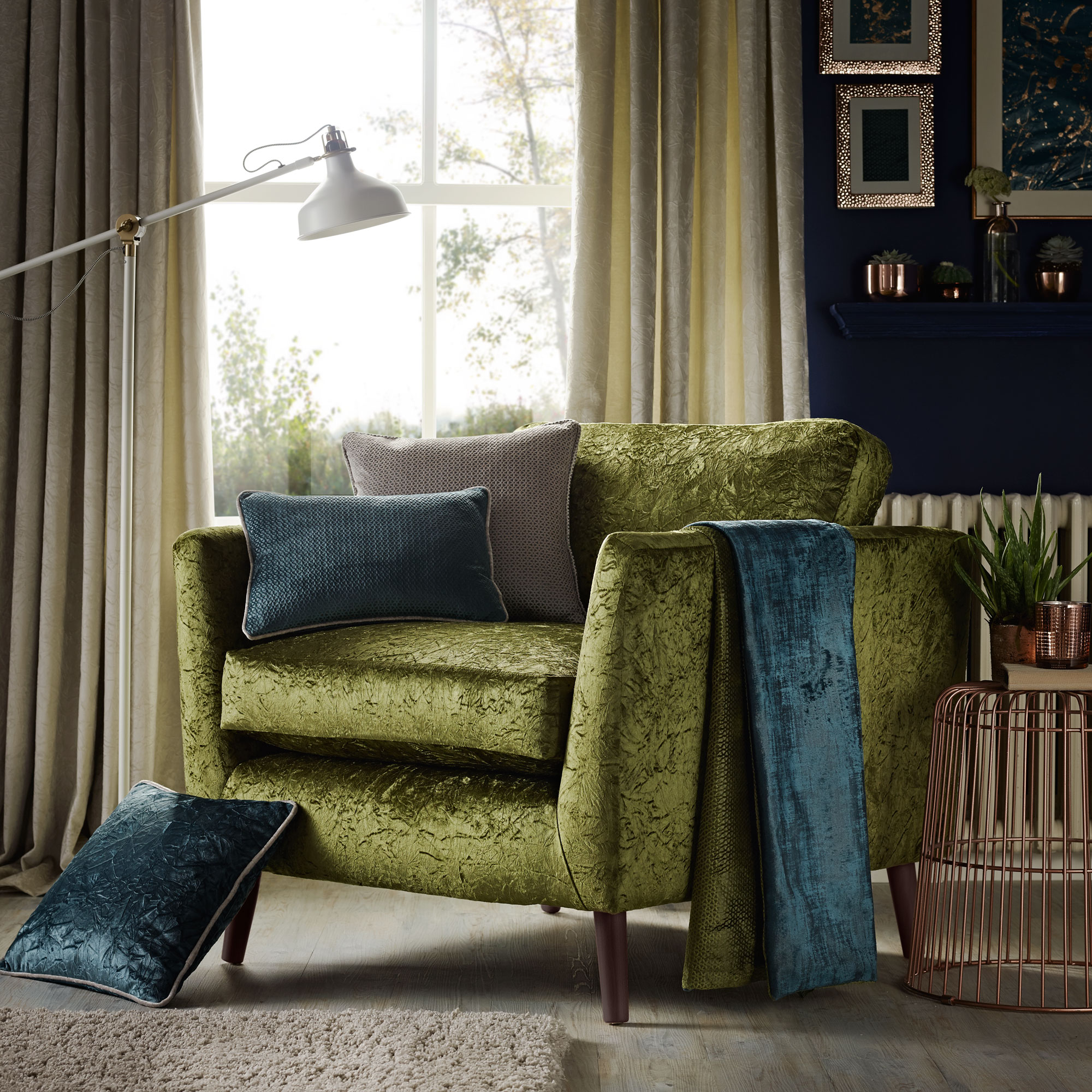 Sylvana - Teal fabric | Lustro | Studio G