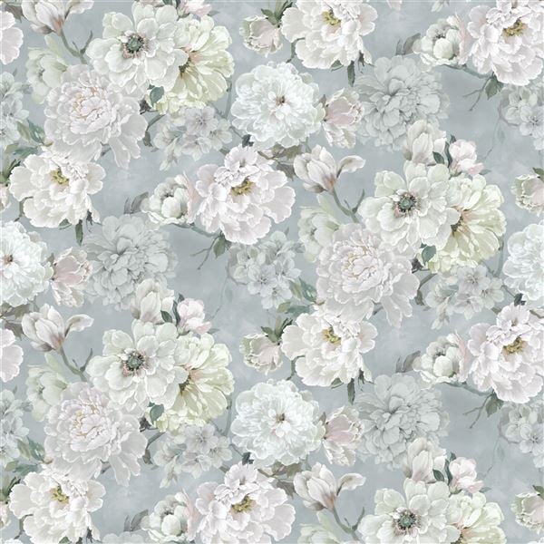 Fleur Blanche - Platinum fabric | Ghirlanda Fabrics | Designers Guild