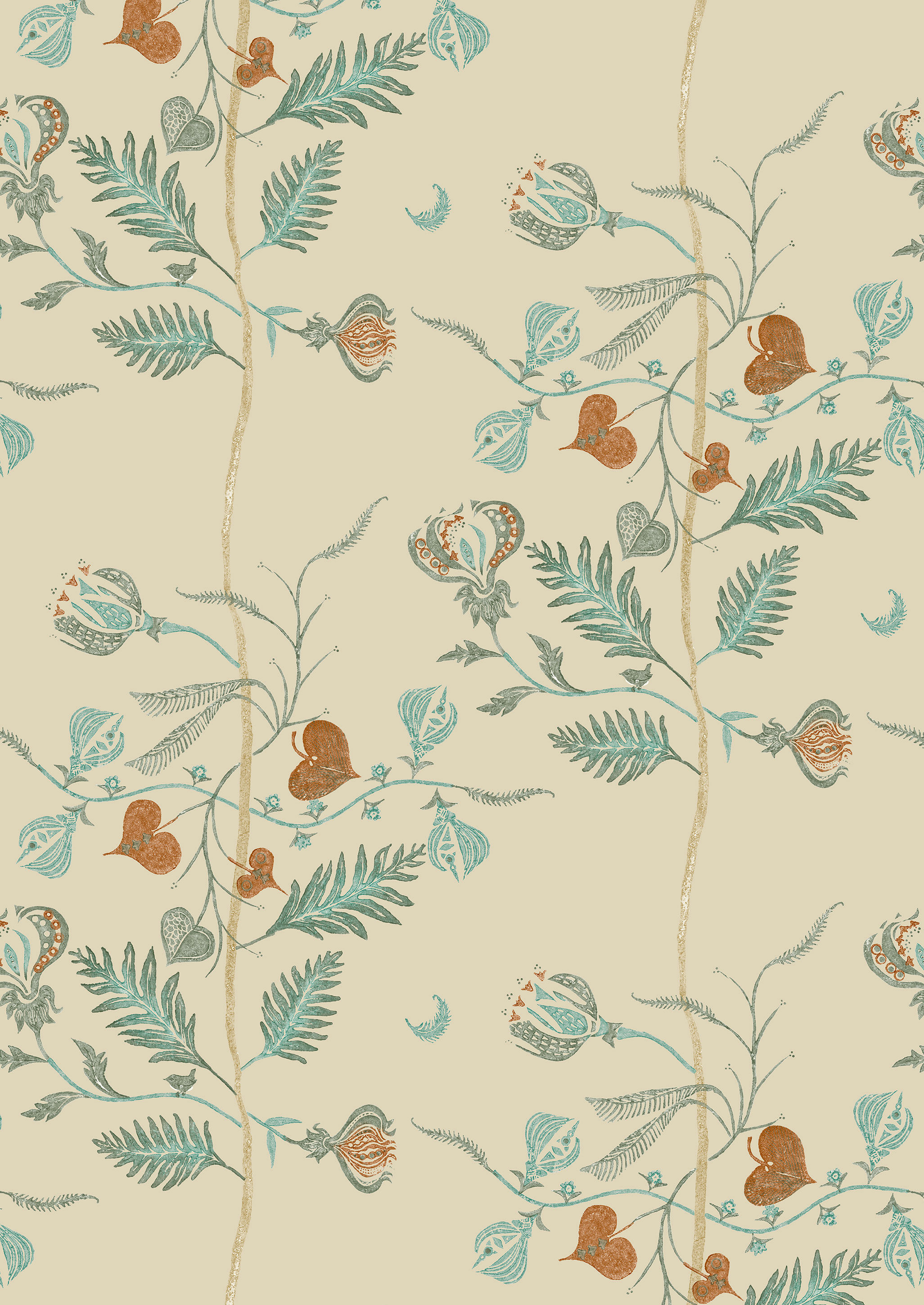 Floreat - Sienna fabric | Wit & Wisdom | Lewis & Wood