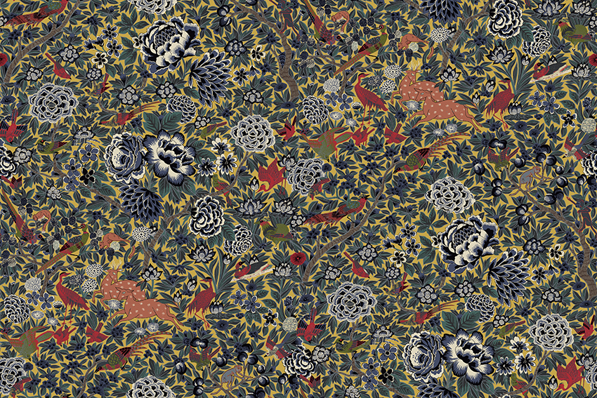 Forest Scene - Citrus fabric | Archive Collection | Art of the loom