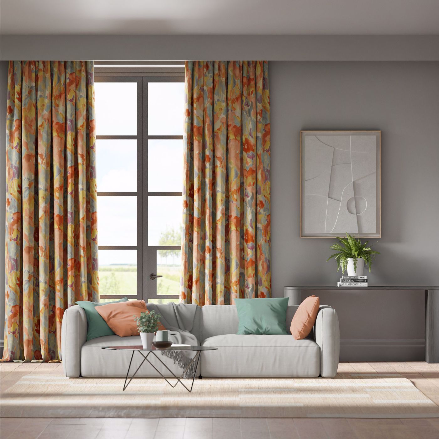 Foresta Velvet - Rosewood/Azul/Huckleberry fabric | Colour 4 Fabrics | Harlequin