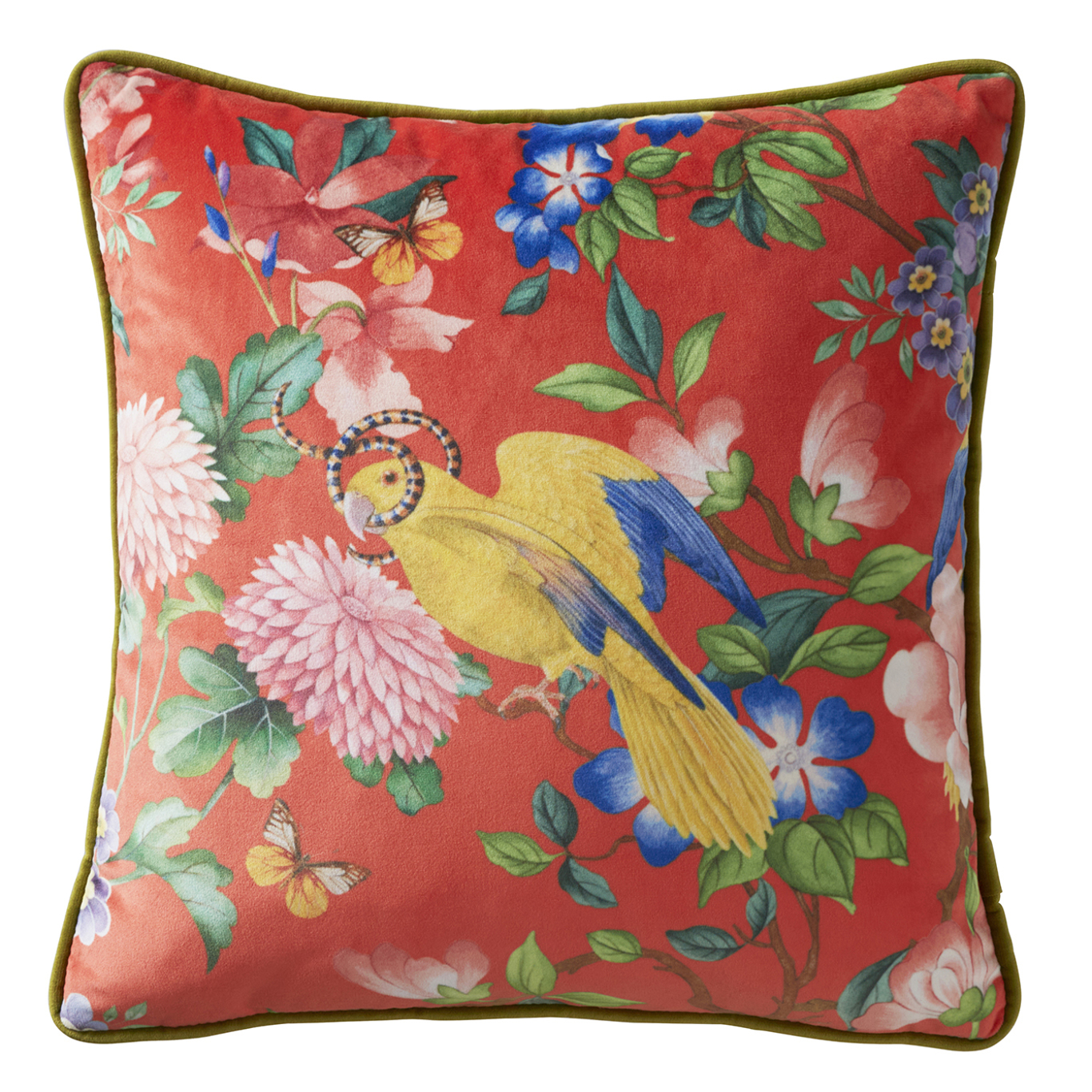 Golden Parrot Cushion | Patterned & Embroidered Cushions
