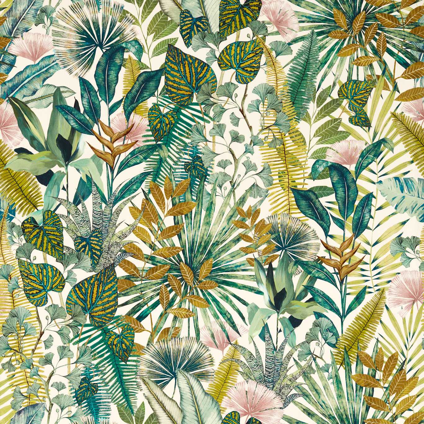 Floreana - Bleached Coral/Fig Leaf/Succulent fabric | Indoor/Outdoor ...
