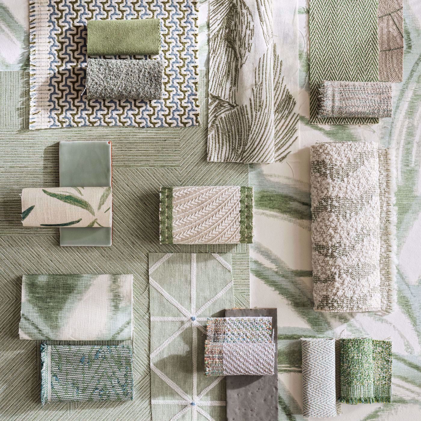 Hansha - Kelly/Lagoon fabric | Kasuri Fabrics | Harlequin