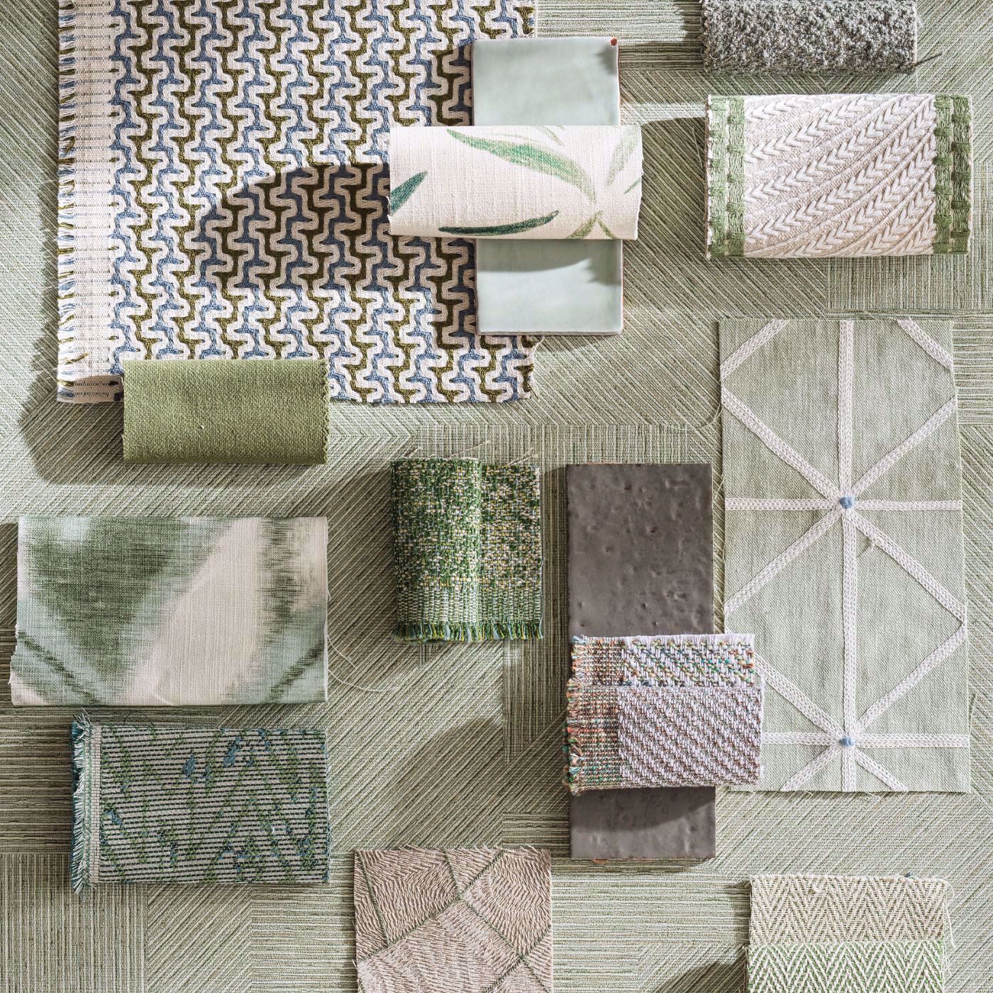 Avri - Pumice/Sage Green fabric | Kasuri Fabrics | Harlequin