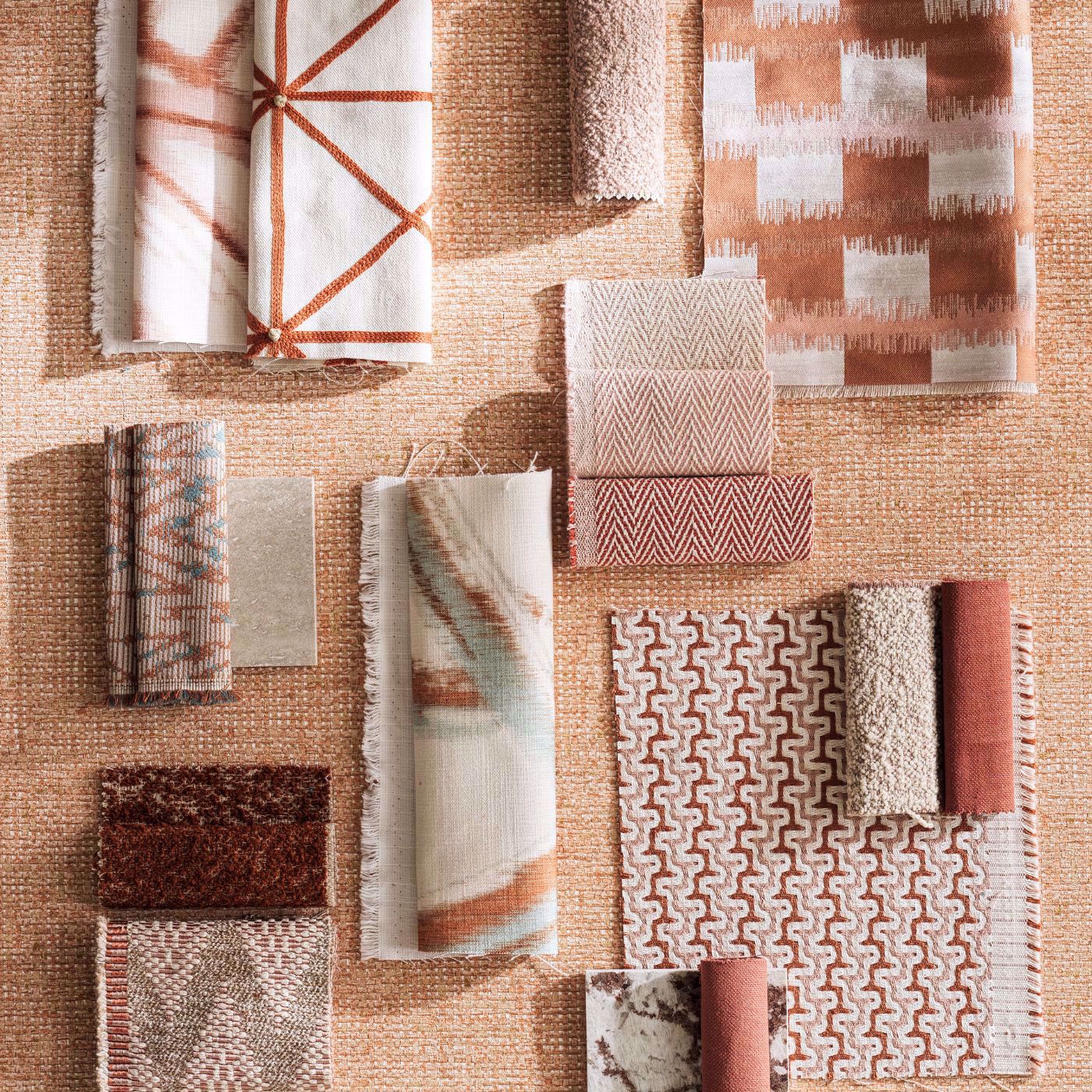 Kado - Frost/Paprika fabric | Kasuri Fabrics | Harlequin