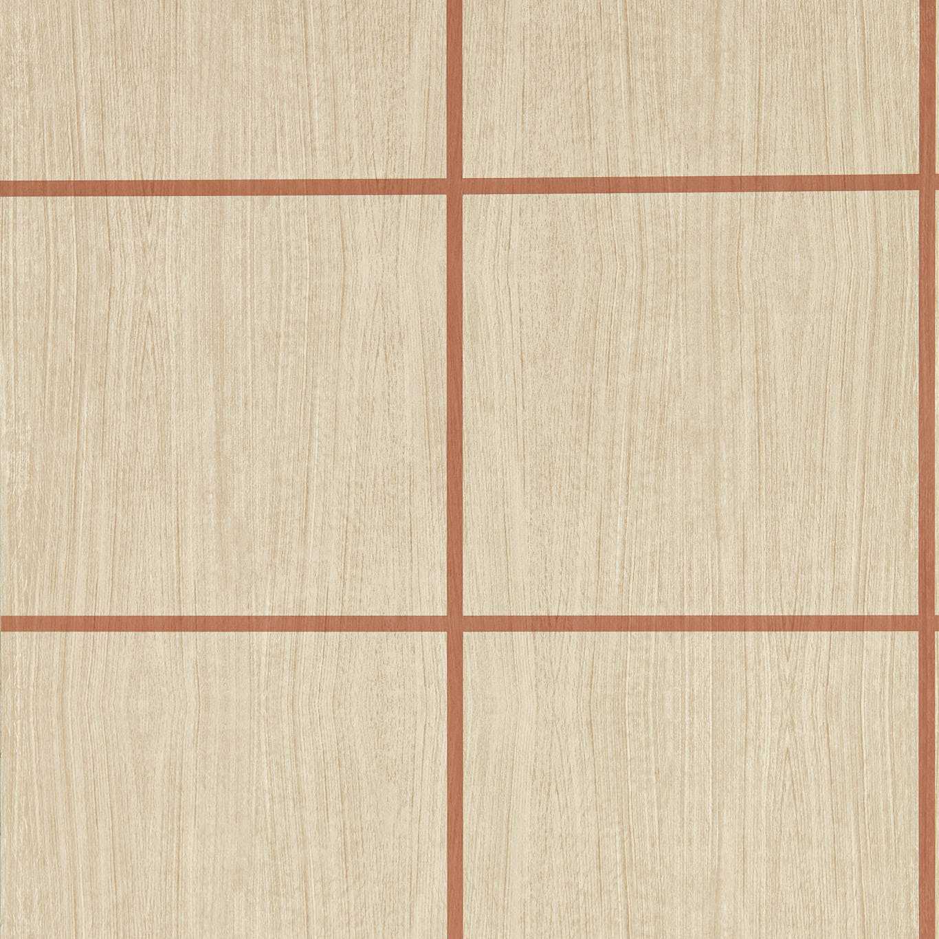 Wood Blocks Wallpaper - Oak/Terracotta Gloss wallpaper | Kasuri ...
