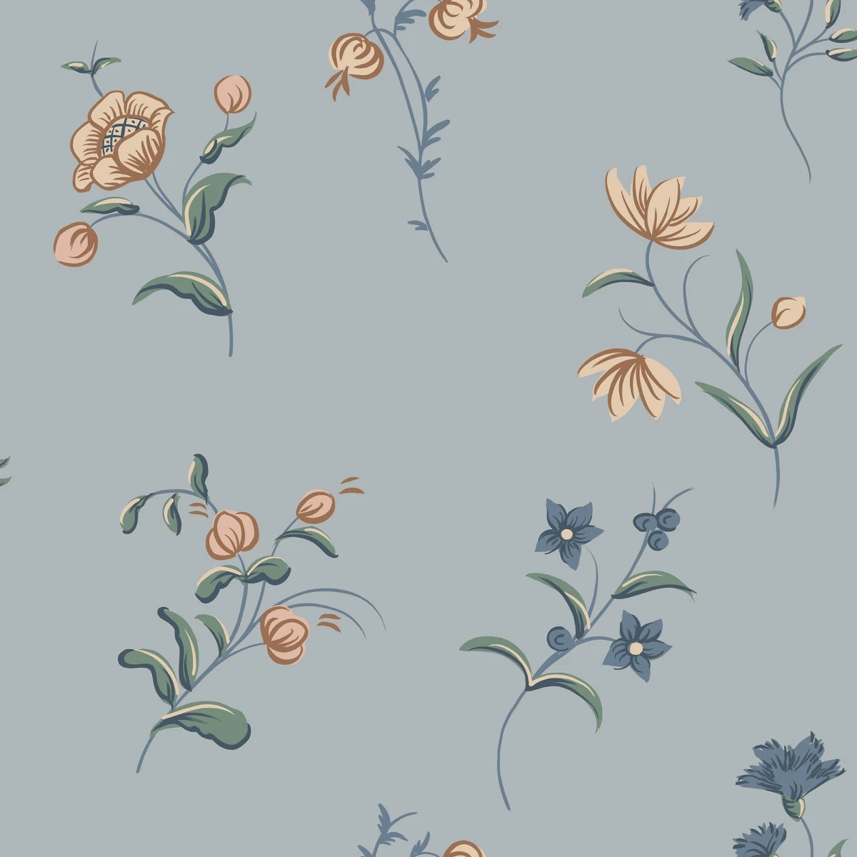 Hanna - Misty Blue wallpaper | Tidlosa | Sandberg