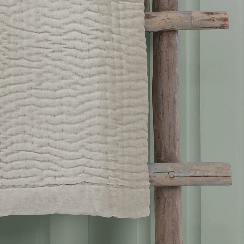 Haze Quartz - Quilted Velvet Throw | Designer Throws