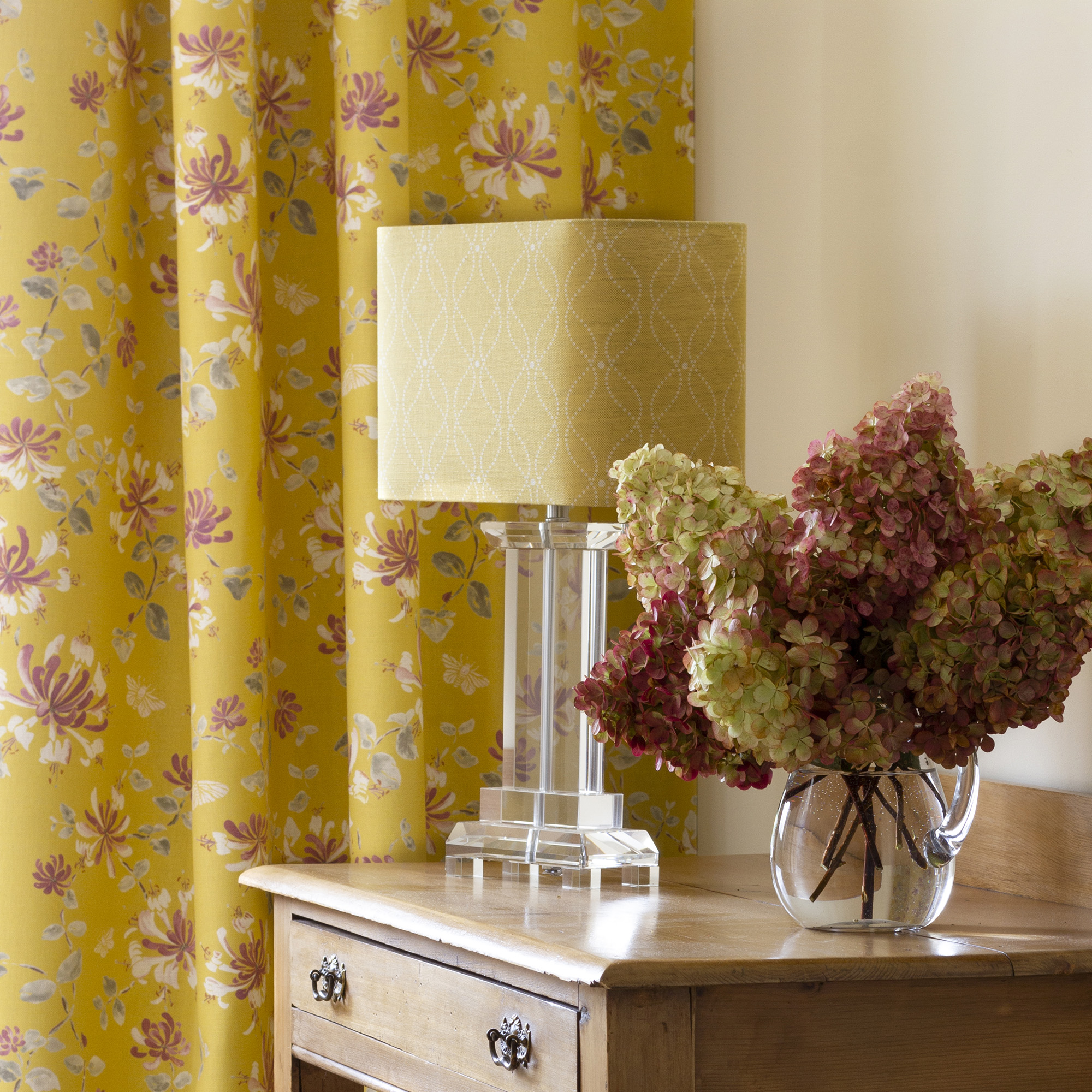 Honeysuckle - Saffron fabric | Melbury Lane - Milton Fabrics | Meg Morton