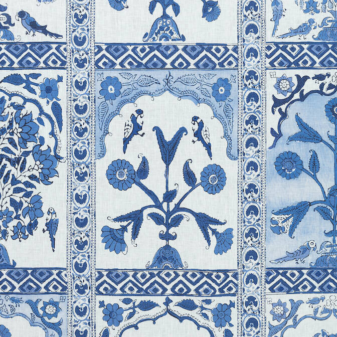 Indian Panel - Blue fabric | Ceylon Fabrics | Thibaut
