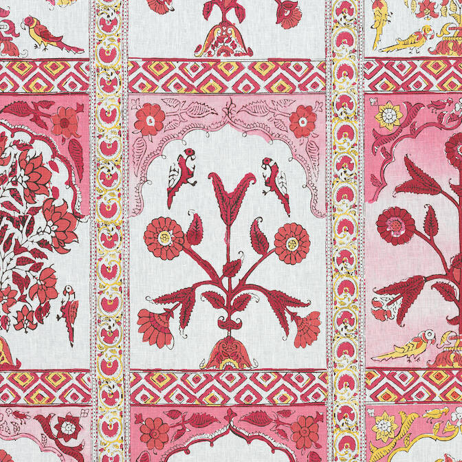 Indian Panel - Pink fabric | Ceylon Fabrics | Thibaut