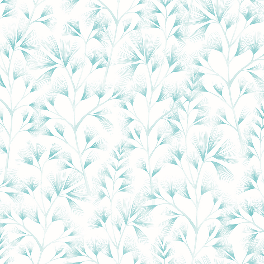 Arabella - Teal/Cream wallpaper | Jardin | Ohpopsi