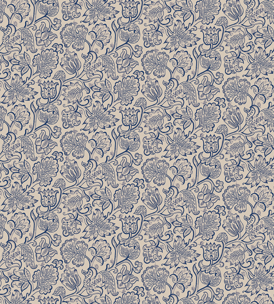 Jacobean - Uniform Blue fabric | Celia Birtwell Classics | Blendworth