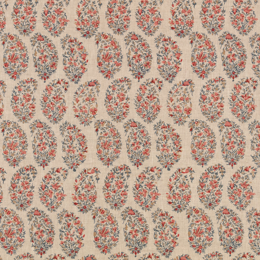Jaipur - Indian Red fabric | Eclectic Linen Prints | Mark Alexander