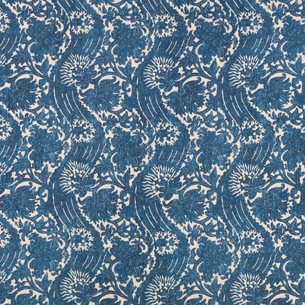 Java - Batik Blue fabric | Eclectic Linen Prints | Mark Alexander