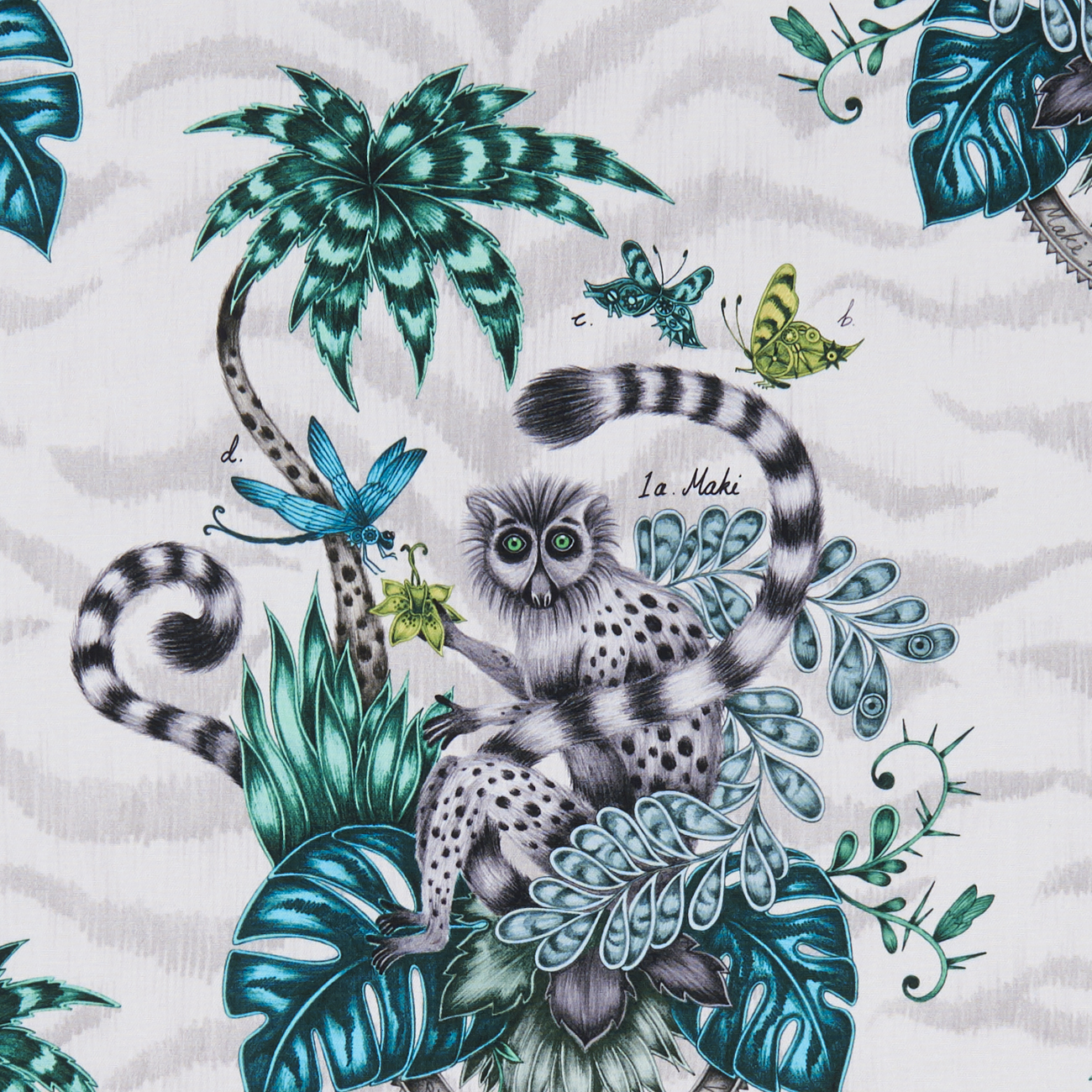 Lemur - Jungle fabric | Animalia | Clarke & Clarke