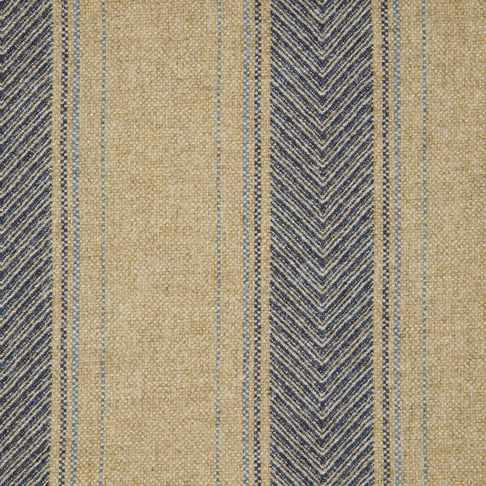 Regency - Natural/Denim fabric | Stripes & Checks | Abraham Moon