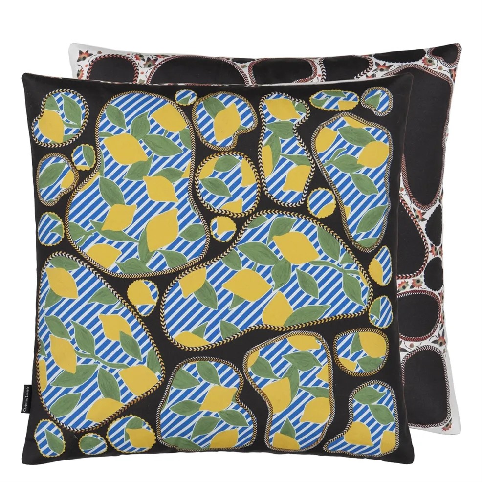Lemon Pebbles Citron Cushion | Patterned & Embroidered Cushions