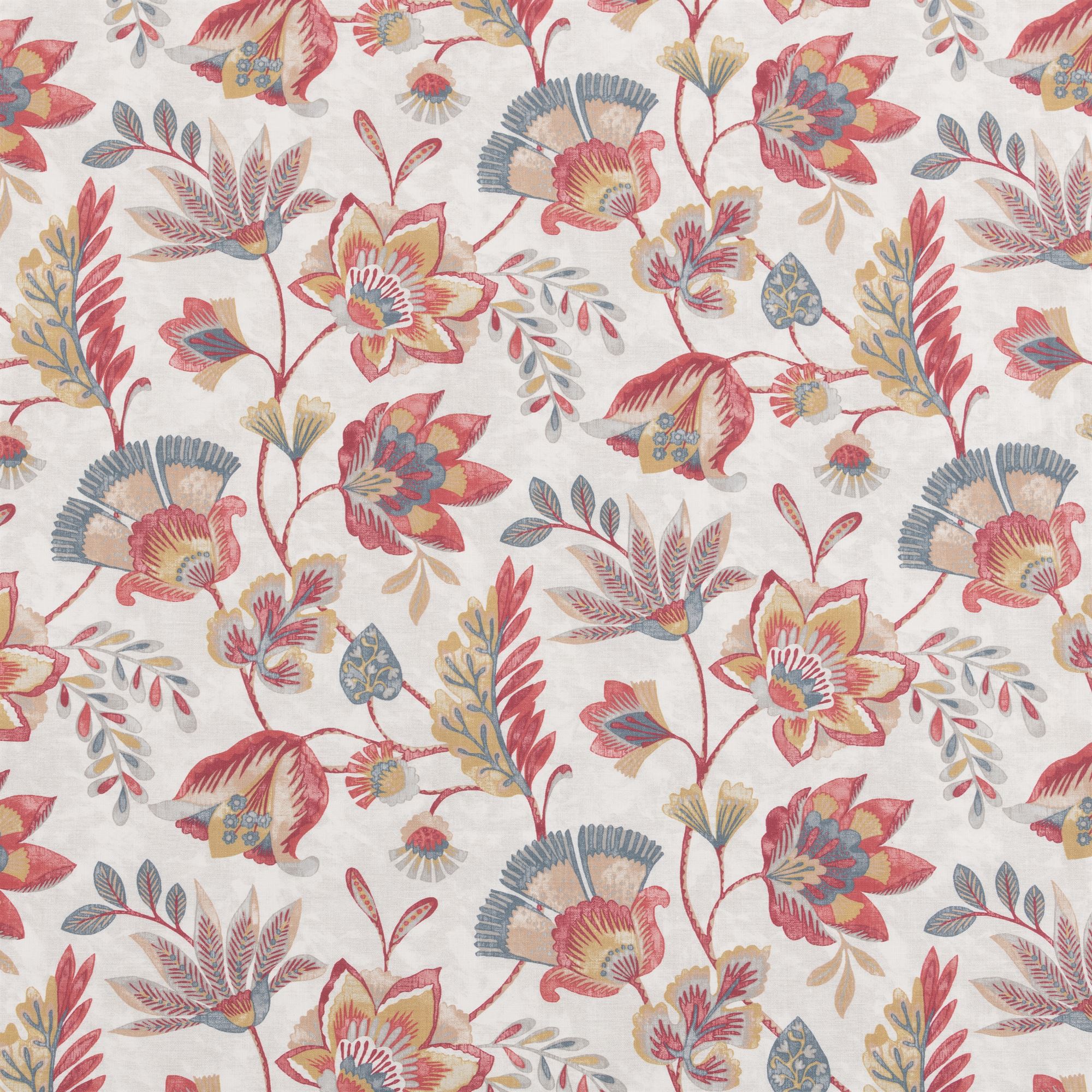 Lotus - Pomegranate fabric | Papyrus | Beaumont Textiles