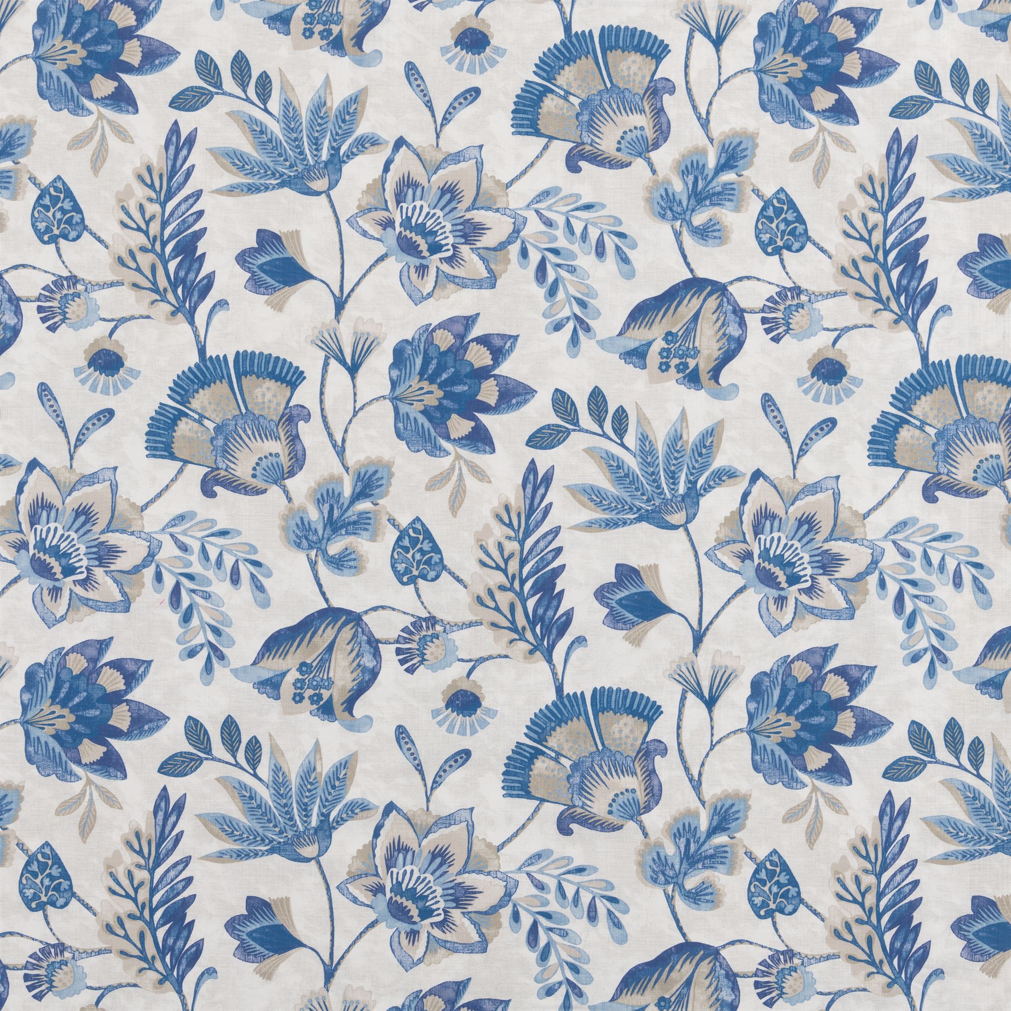 Lotus - Sapphire fabric | Papyrus | Beaumont Textiles