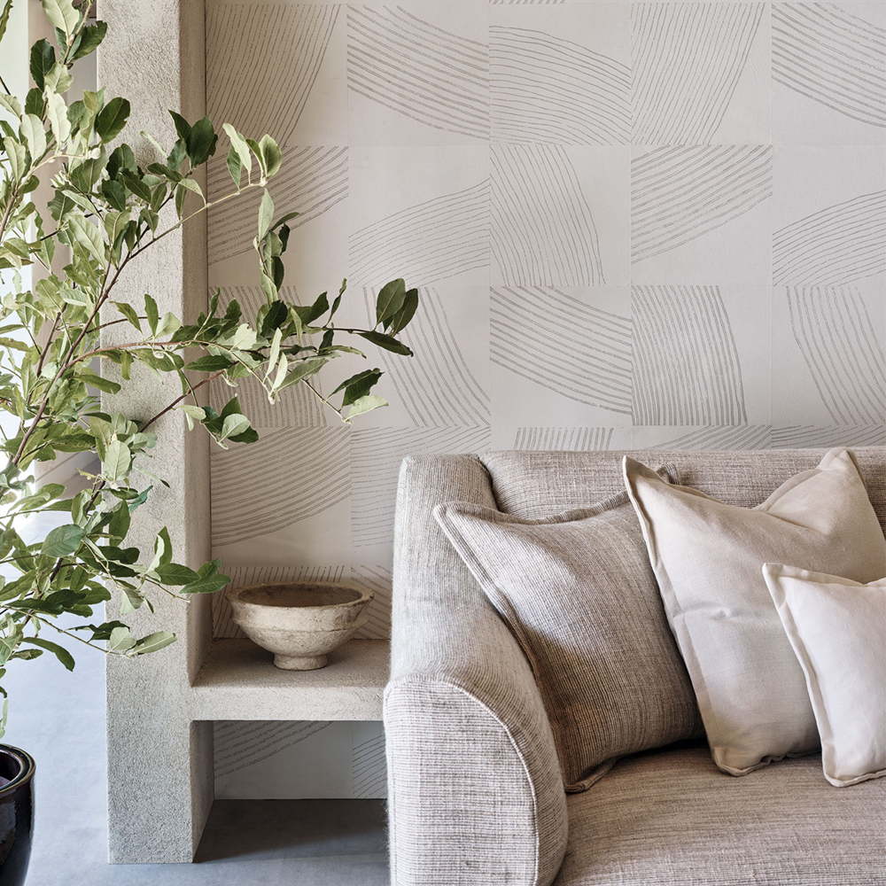 Suna - White wallpaper | Collage II Handcrafted Wallcoverings | Mark ...
