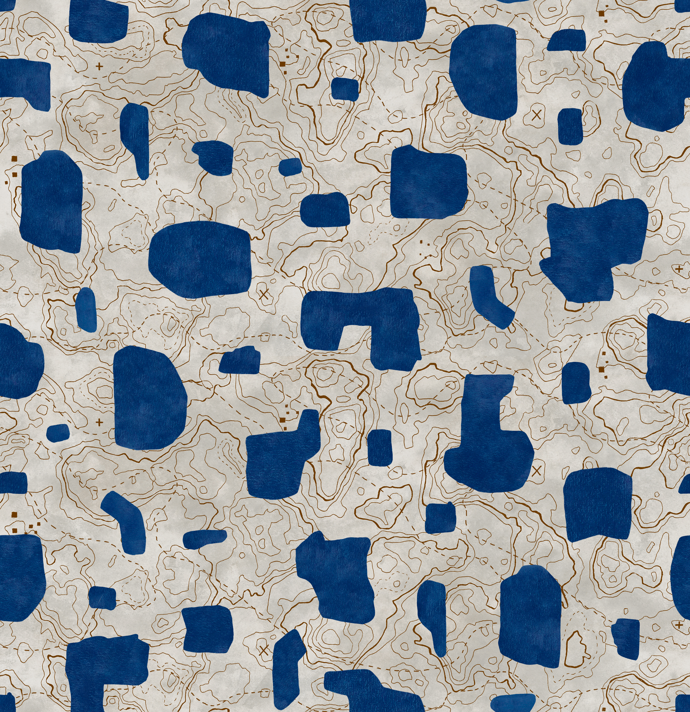 Map Xylography - Blue wallpaper | Playful Layers | Tres Tintas