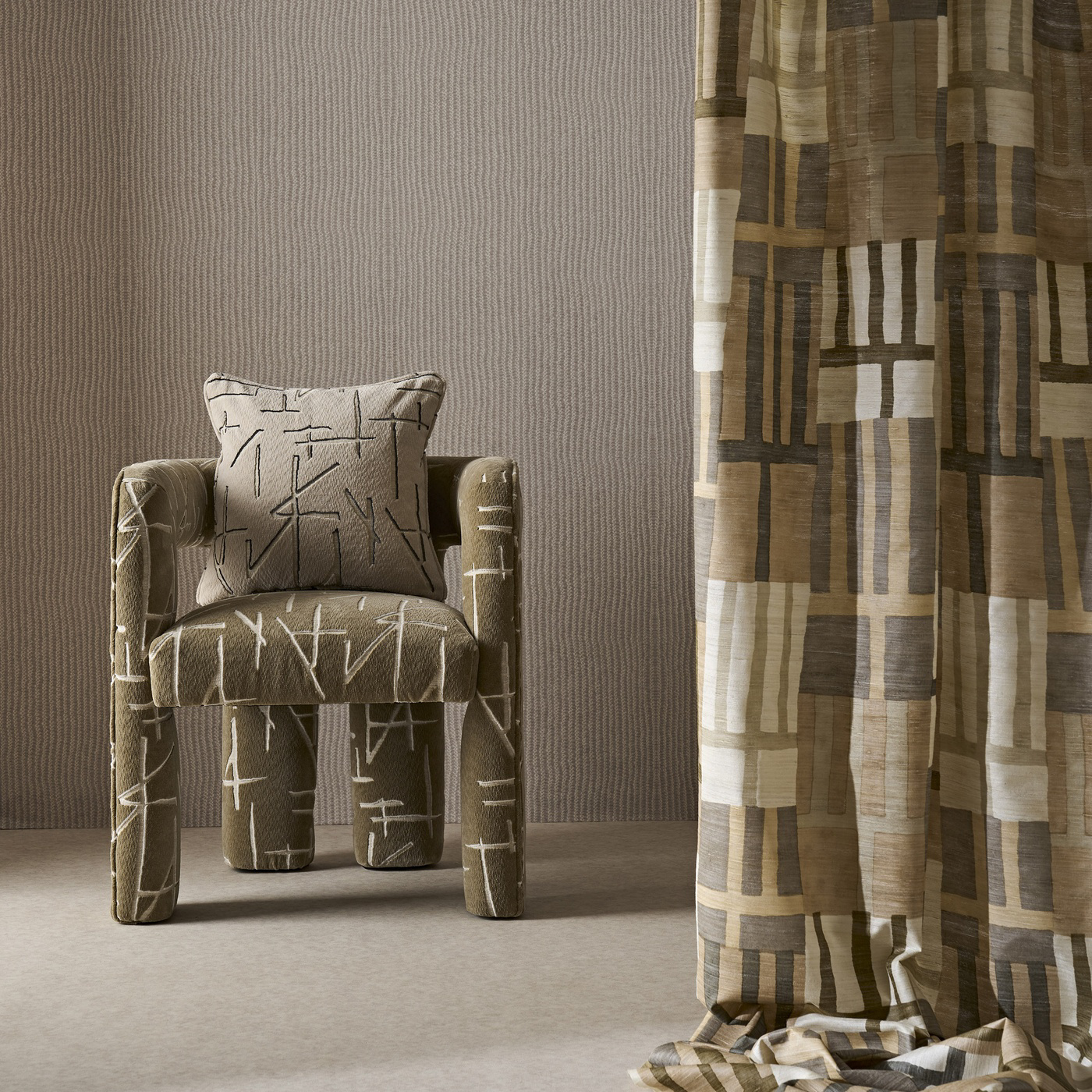 Monolith - Sapphire/Limeston fabric | Defined Momentum Fabrics | Harlequin