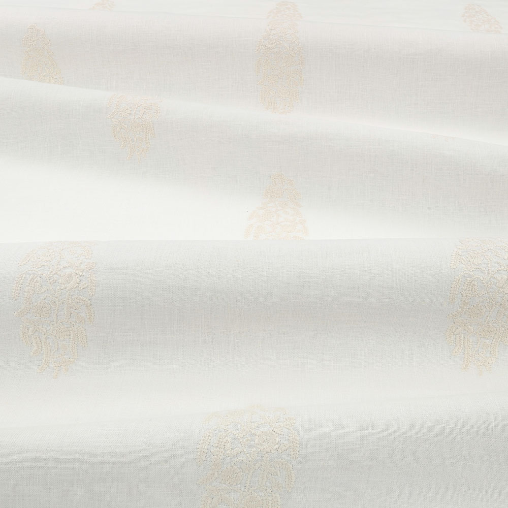 Mughal - Jasper White fabric | Eclectic Embroideries | Mark Alexander