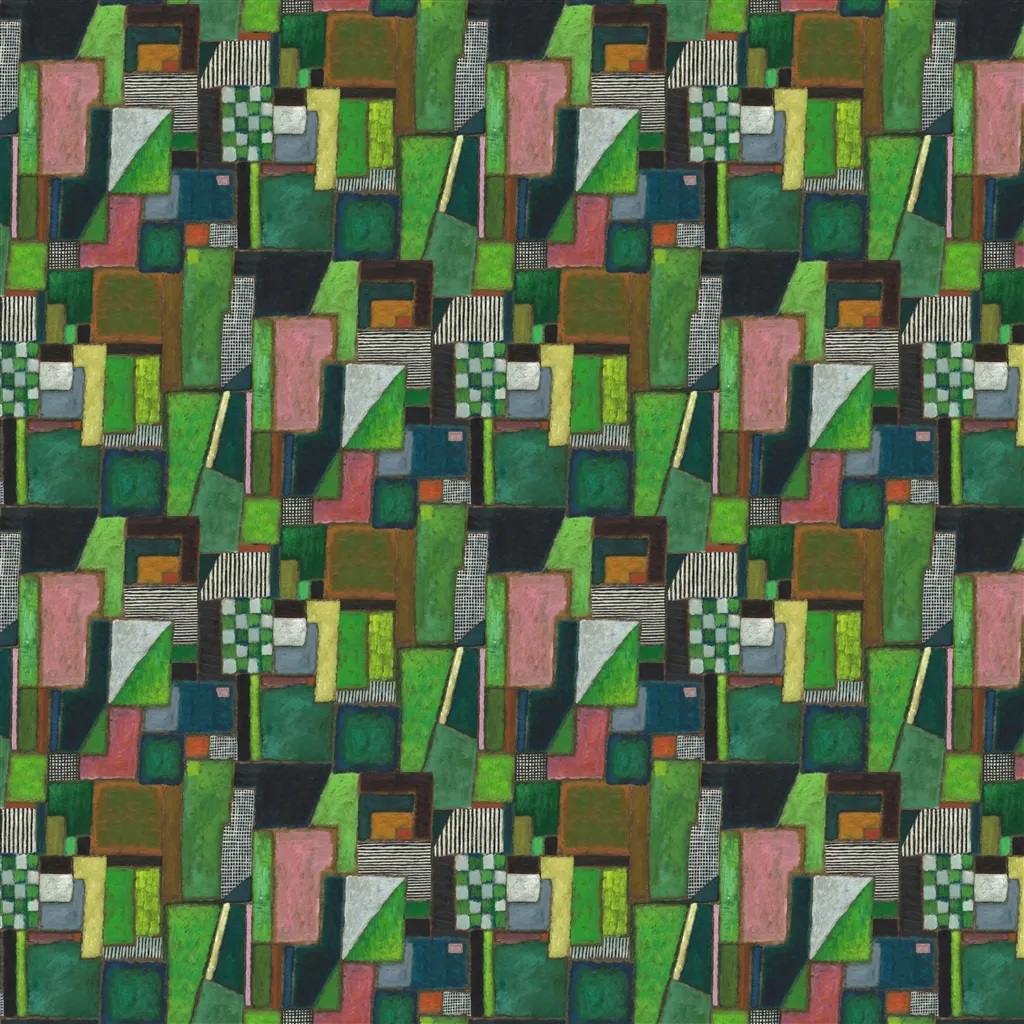 Raku Patchwork - Emerald wallpaper | Pottery Studio Wallpapers ...