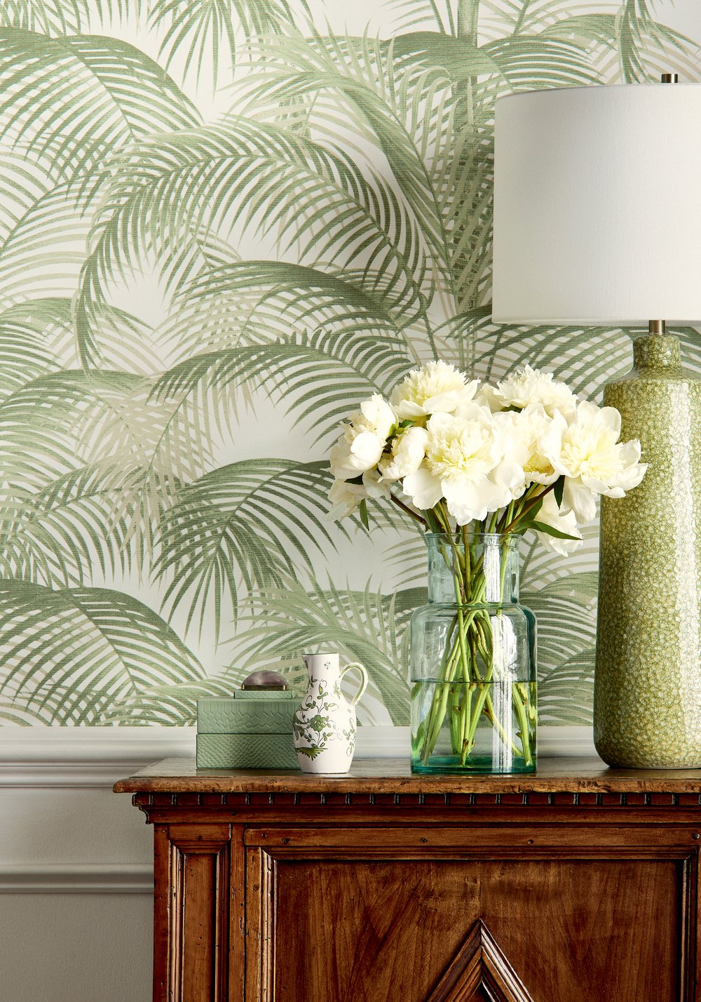 Delray - Sage wallpaper | Palm Grove Wallpapers | Thibaut