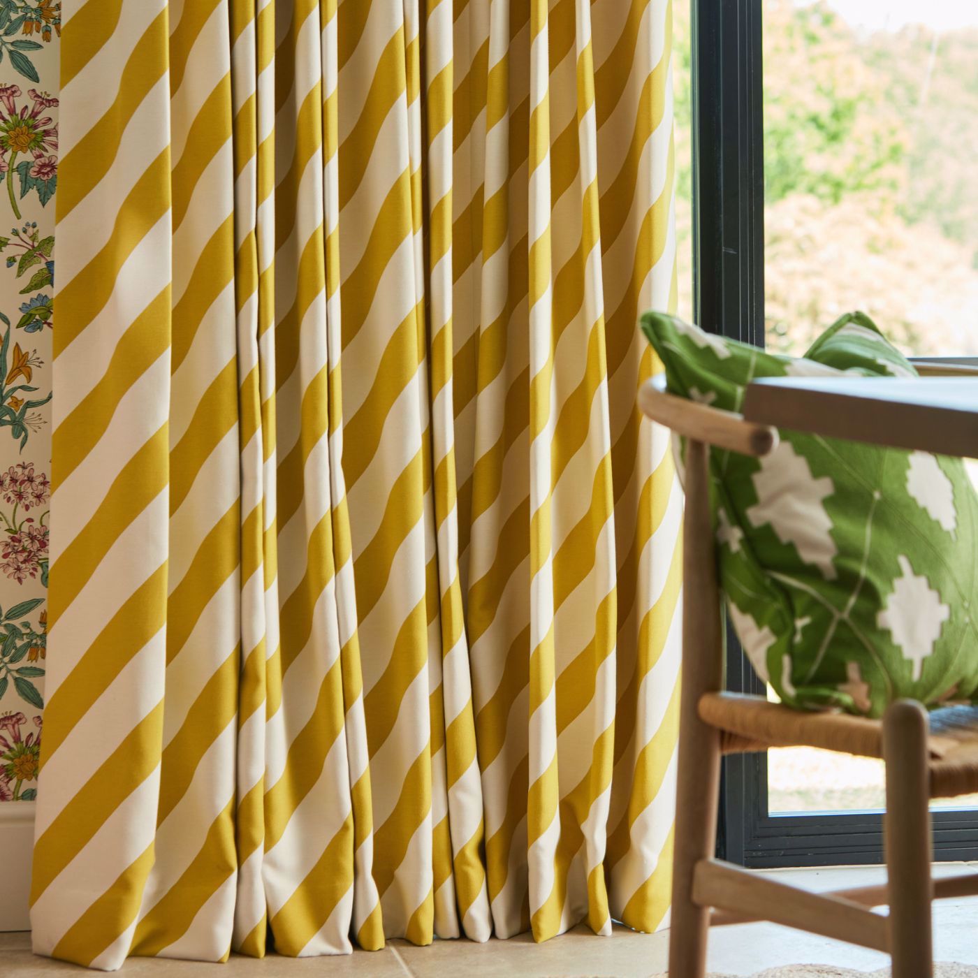 Paper Straw Stripe - Citrine fabric | Harlequin X Sophie Robinson ...